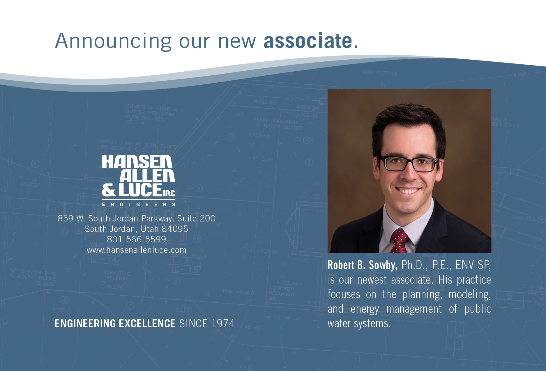Sowby named HAL associate | Hansen, Allen & Luce, Inc.